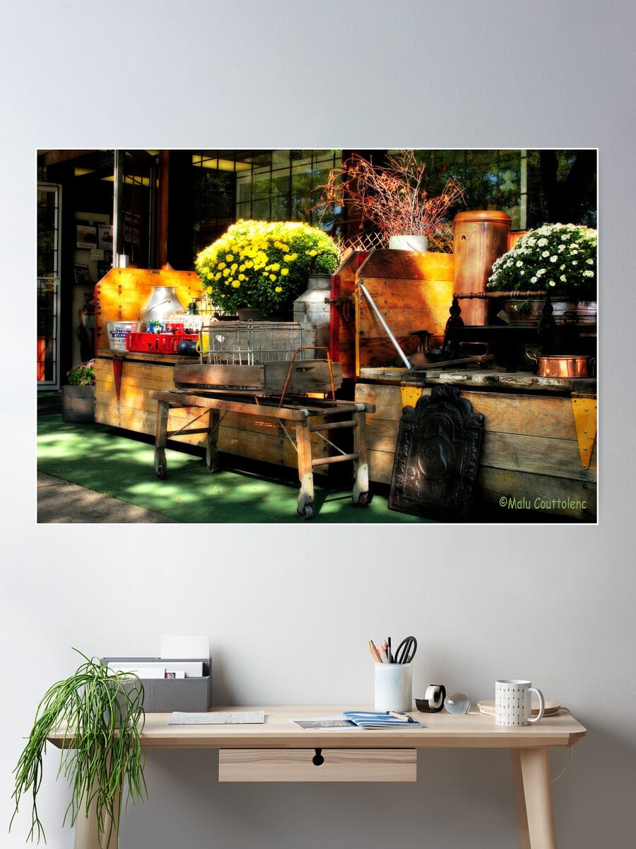 Antiques.... A Shopfront Poster Wall Art, Modern Wall Decor For Living ...