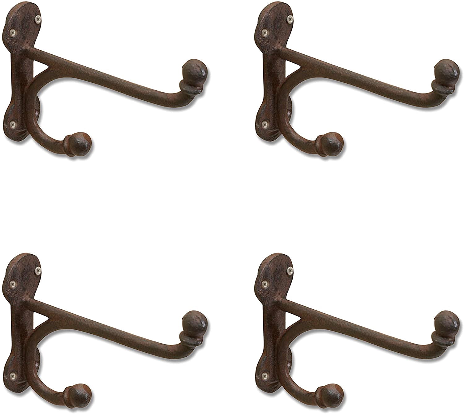 Antiques Market Wall Hooks, Set of 4, Shabby Distressed Finish, Rustic ...