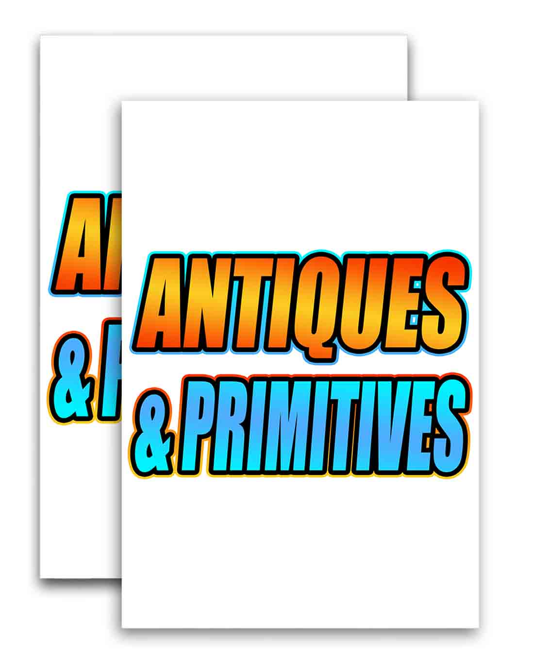 Antiques & Primitives (24" X 36") Vinyl Decal Only (Pack of 2) |Sign ...
