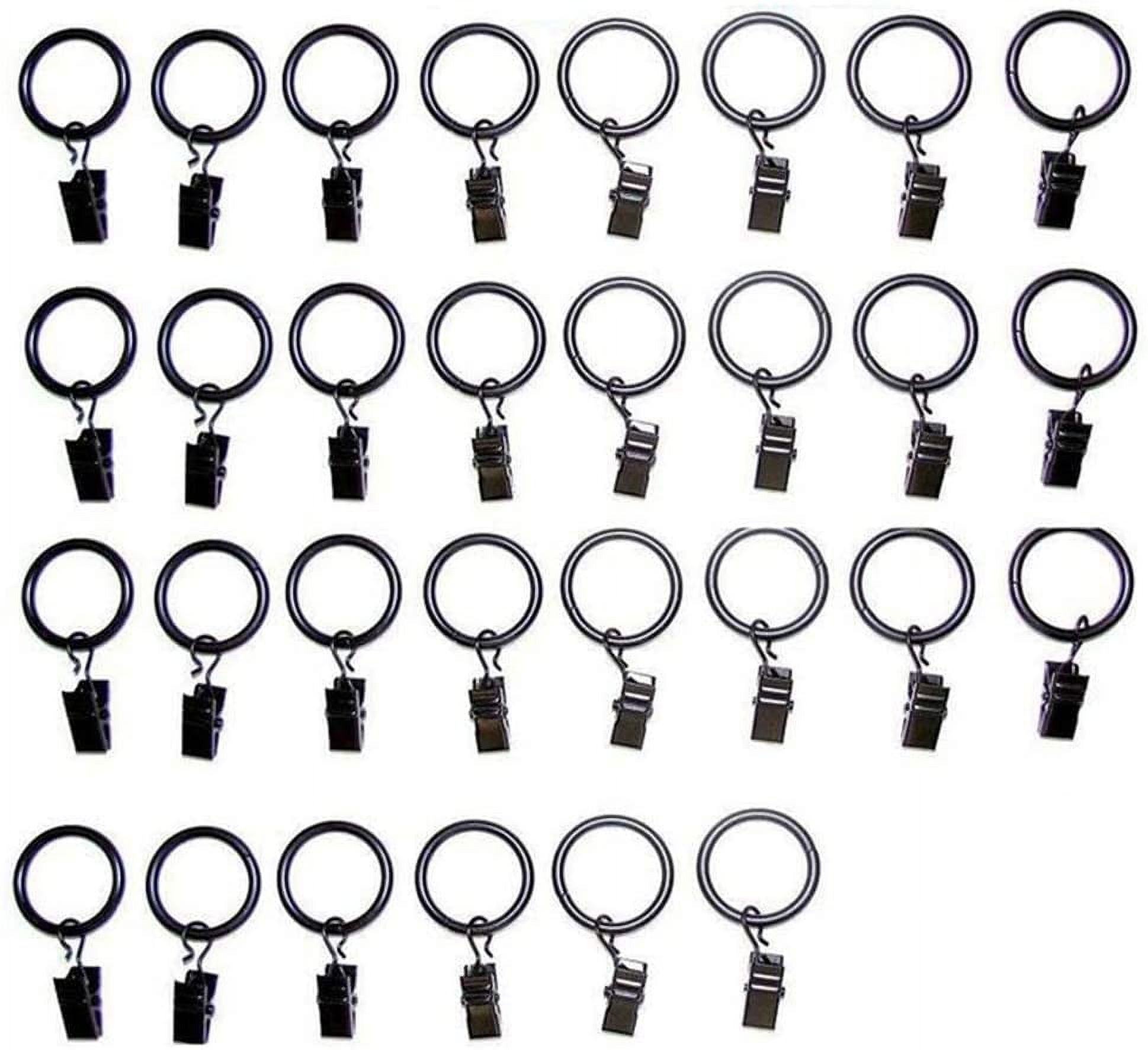 Antirouille Anneaux de Rideaux avec Pinces Metal Rideau Clips Crochet Anneaux pour Rideaux avec ...