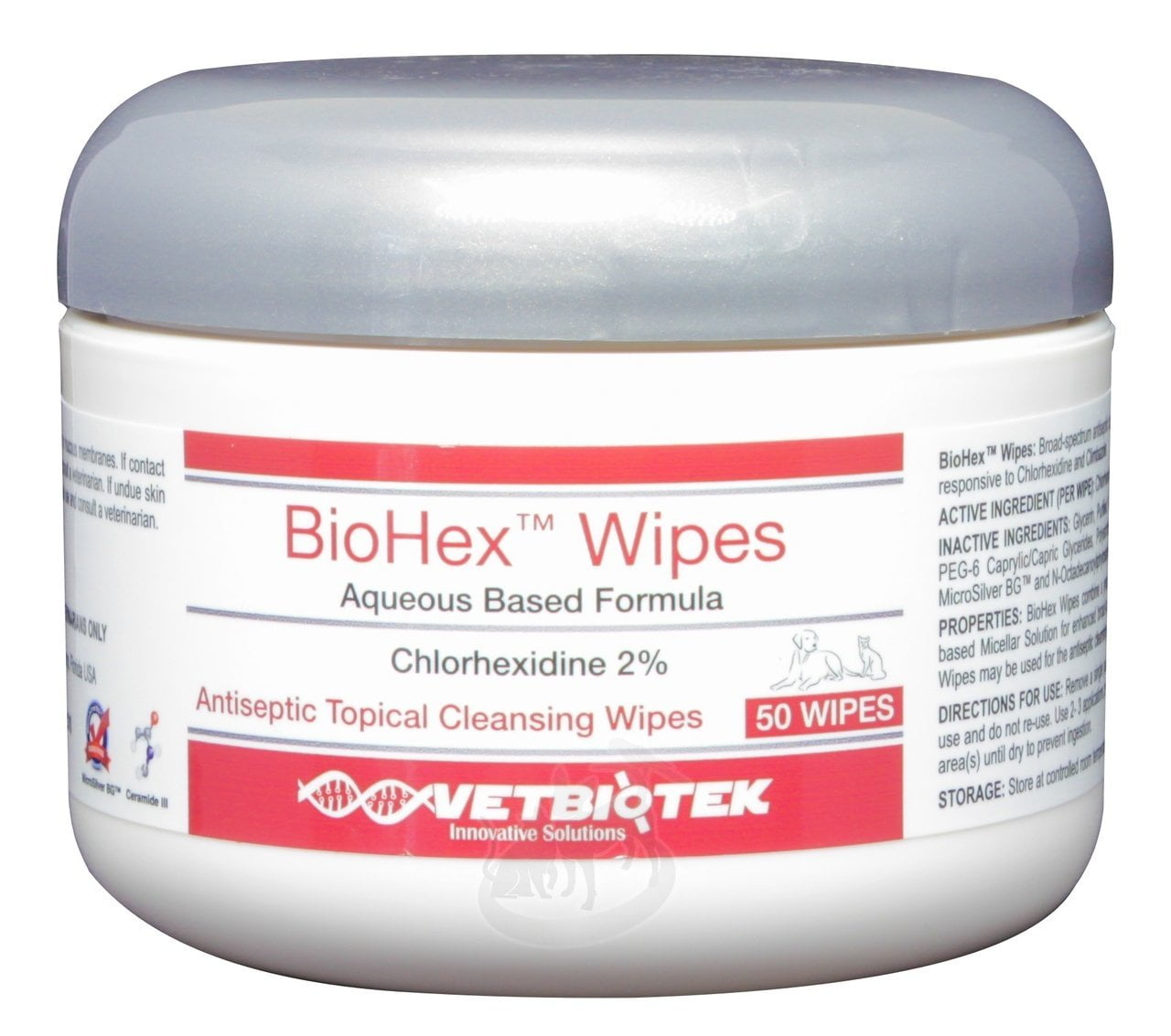 Antiseptic Topical Cleaning Wipes for Dogs, Cats and Horses, BioHex ...