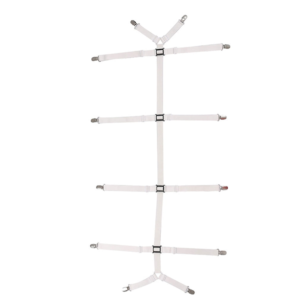 Antislip Bed Sheet Strap with 12 Clips Extra Long Nylon Metal Mattress ...