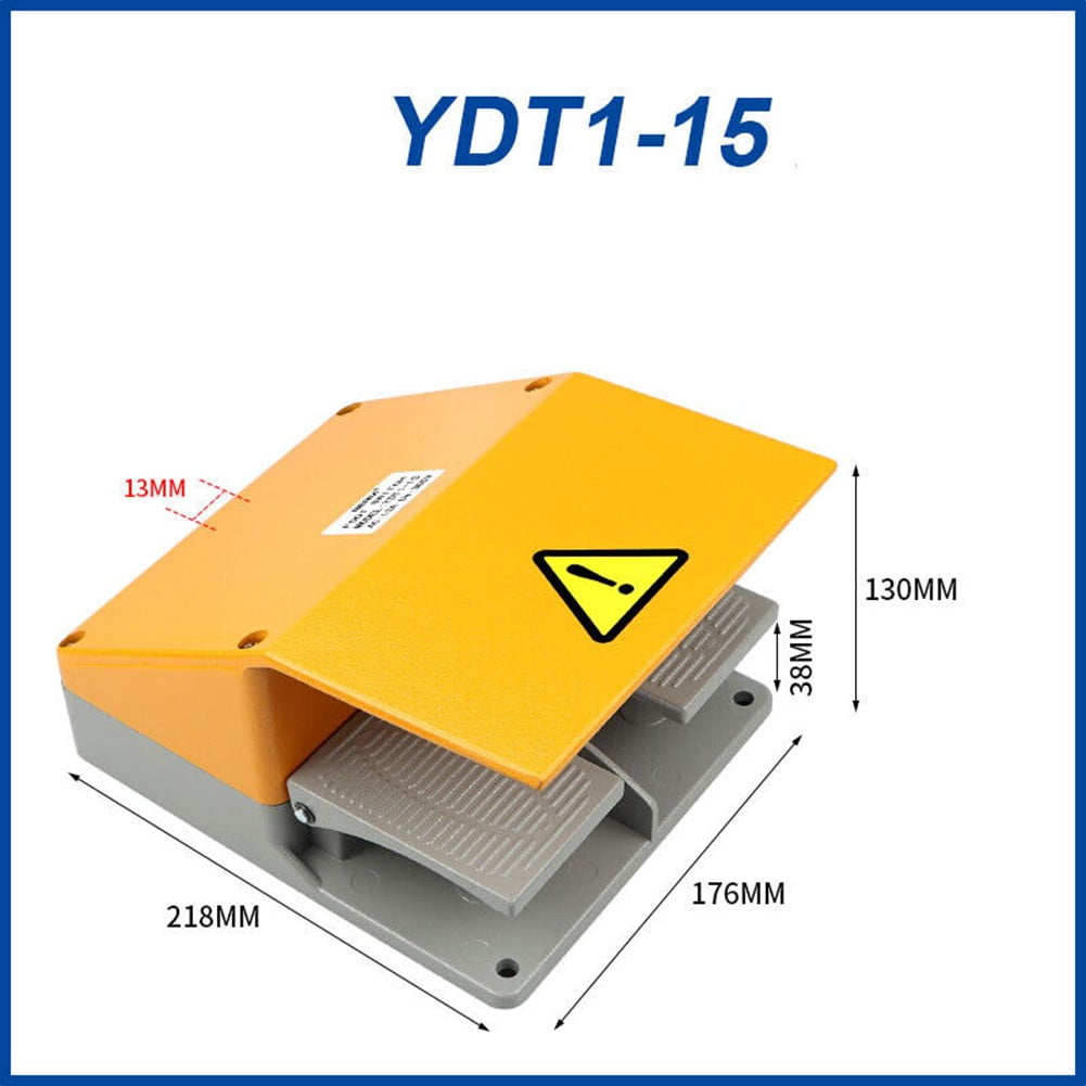 Antislip Industrial Foot Operated Pedal Switch Footswitch Tool Momentary Ydt1-15 Double Pedal ...
