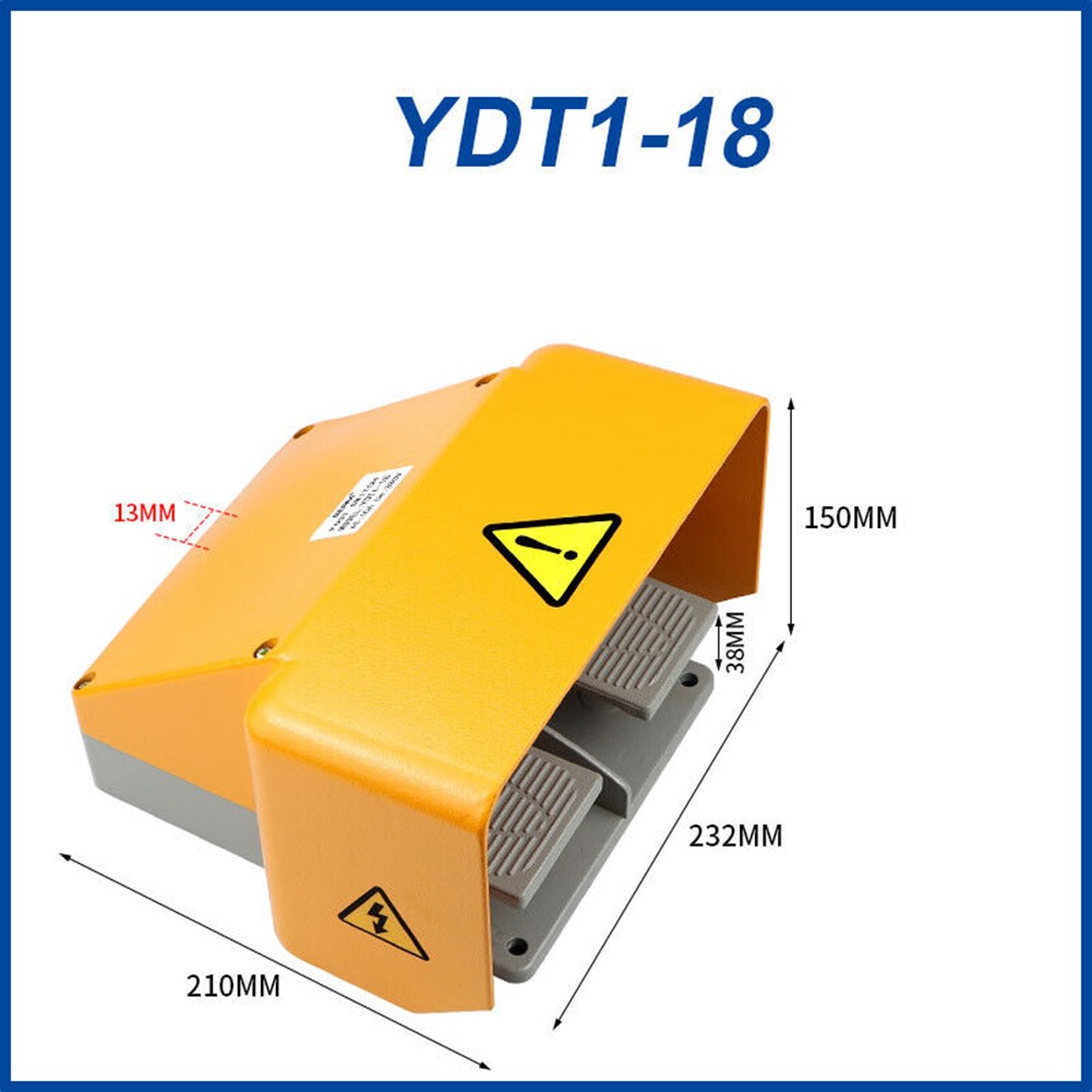 Antislip Industrial Foot Operated Pedal Switch Footswitch Tool Momentary Ydt1-18 Double Pedal ...