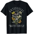 Antisocial Butterfly Floral Grunge Fairycore Aesthetic Goth T-Shirt for ...