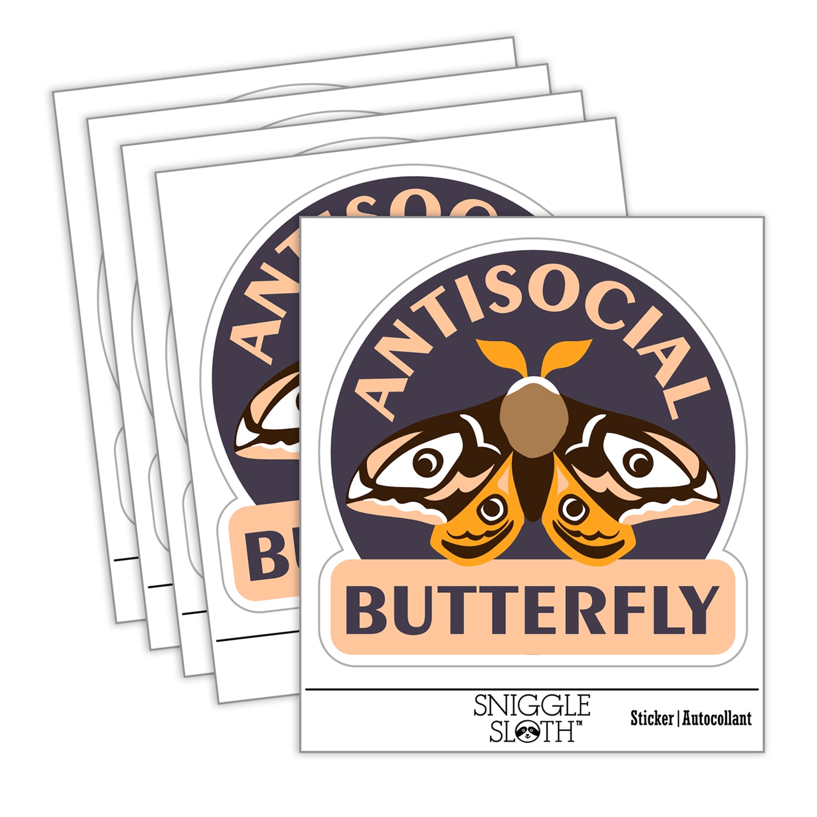 Antisocial Butterfly Moth Introvert Car Window Bumper Water Bottle ...