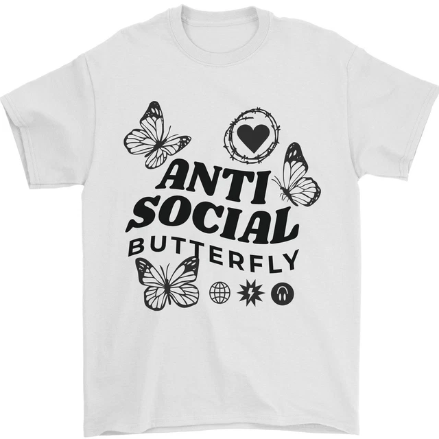 Antisocial Butterfly T-Shirt - Walmart.com