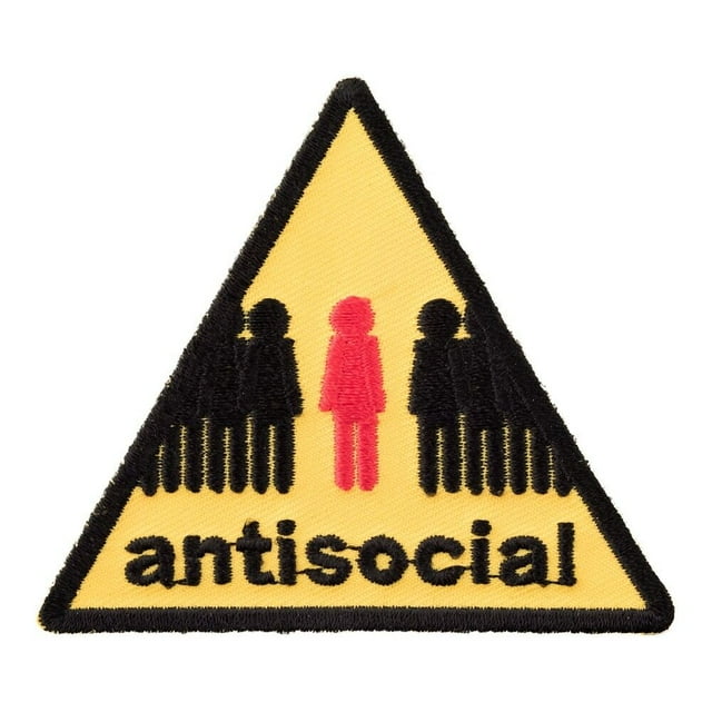 Antisocial Yellow Sign Patch, Funny Patches - Walmart.com