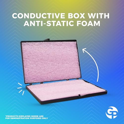 Antistatic Storage Case For Electronic Components, Black Hinged Lid ...