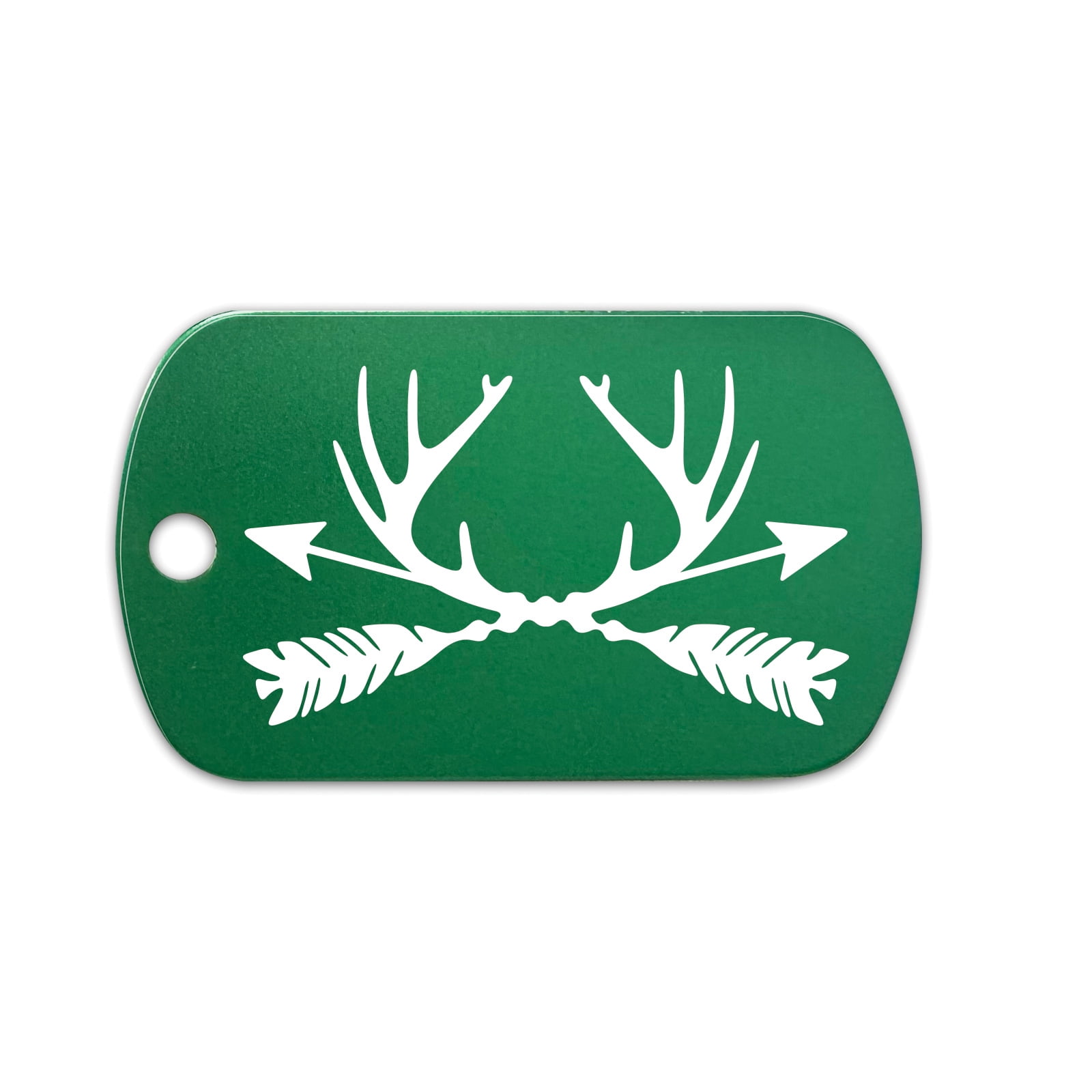 Antler Arrows GI Dog Tag Aluminum Keychain deer buck hunting hunter ...