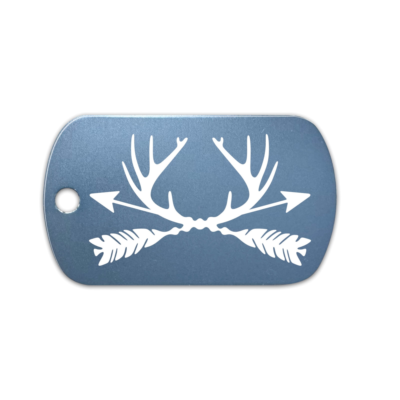 Antler Arrows GI Dog Tag Aluminum Keychain deer buck hunting hunter ...