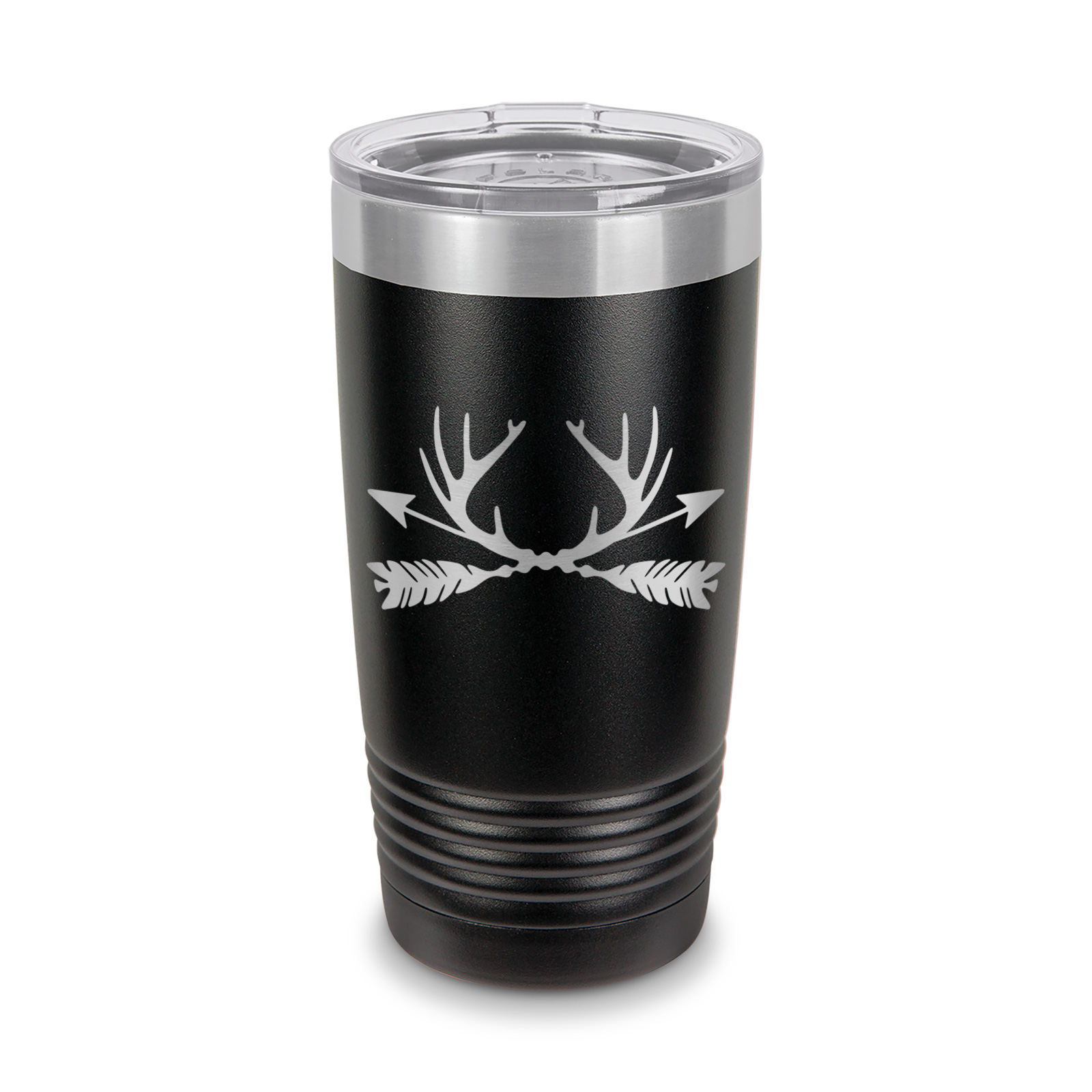 Antler Arrows Tumbler 20 oz - Laser Engraved w/ Clear Lid - Stainless ...