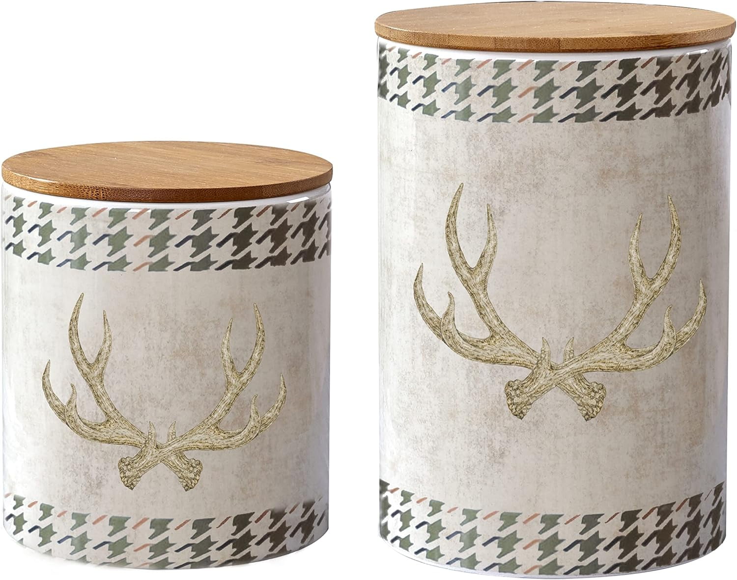 Antler Canister Sets for Kitchen Counter, Set of 2 Kitchen Canisters ...
