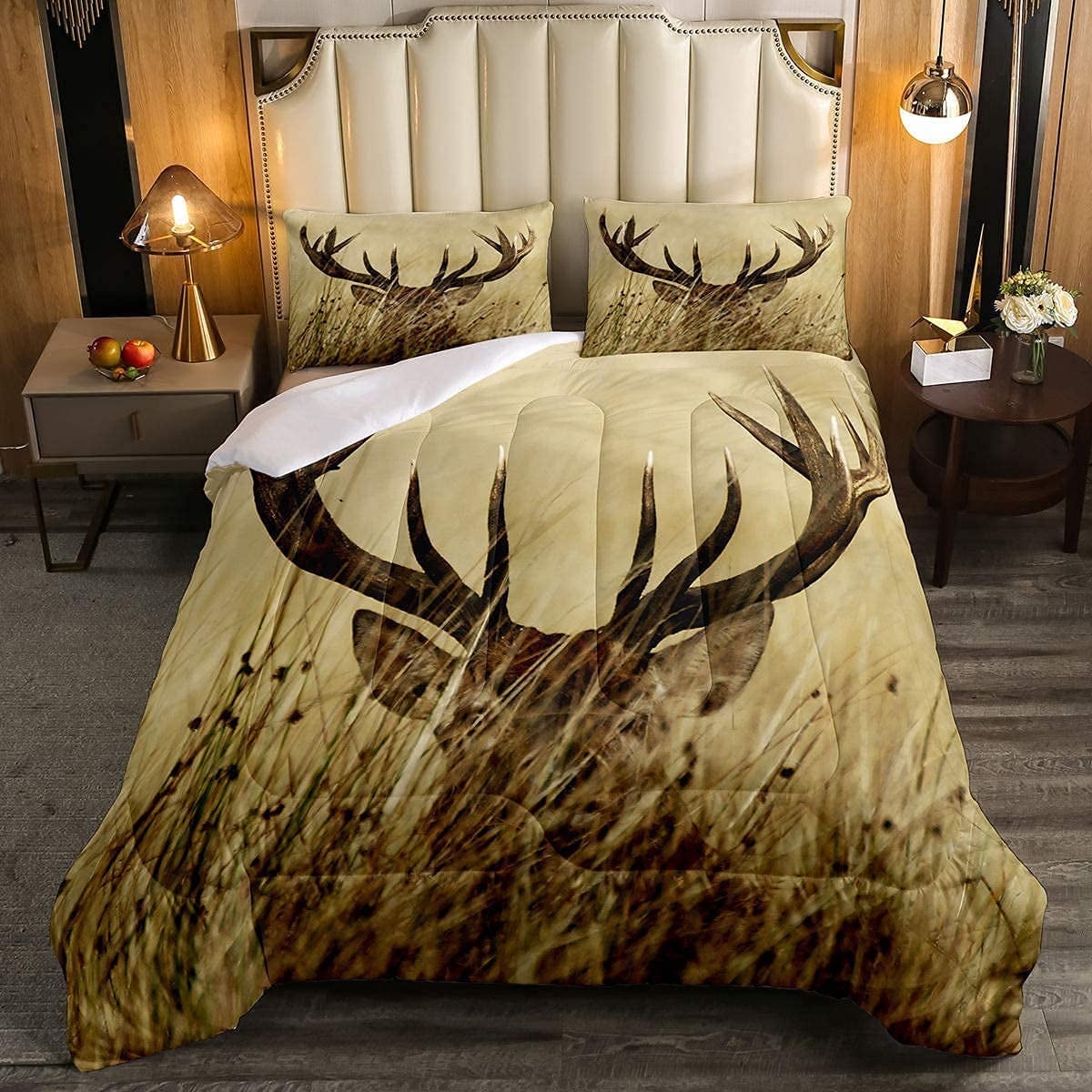 Rustic Whitetail Deer Antler Comforter Set, Ultra Lightweight KingSize ...
