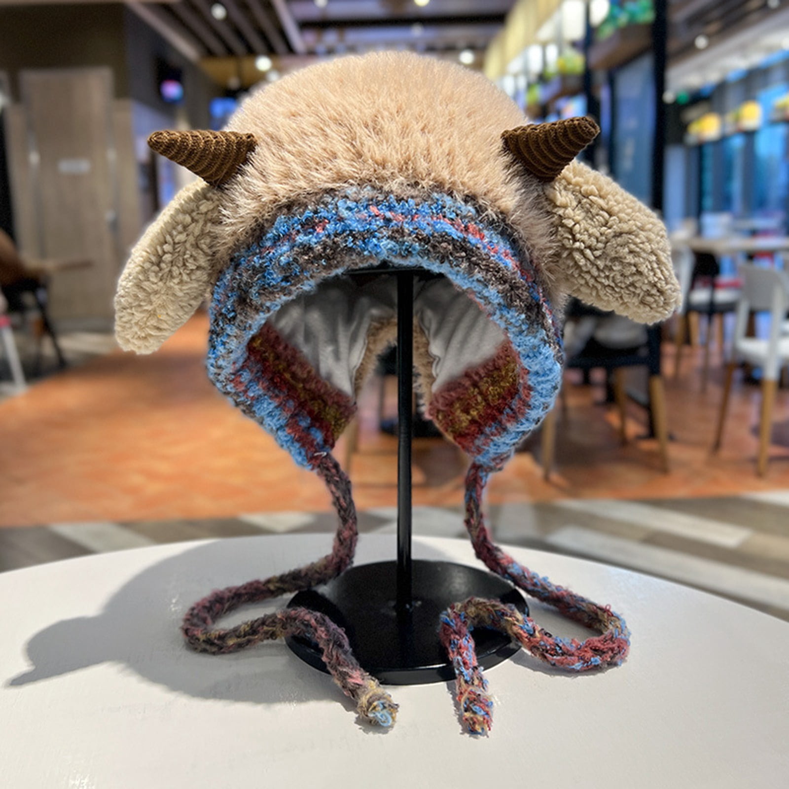 Antler Hat,Creative Reindeer Knitted Xmas Beanie 2-in-1,Foldable Deer ...