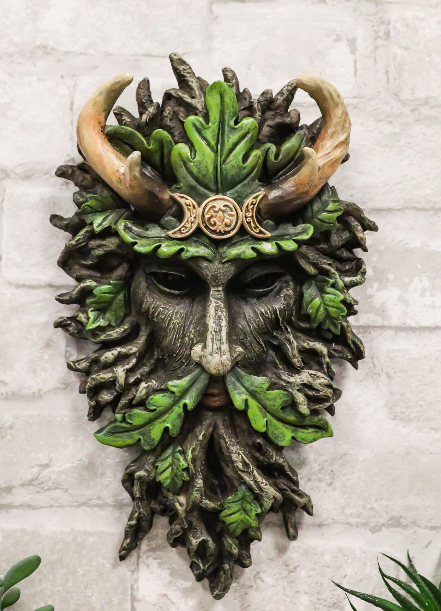 Antler King Crown Celtic Greenman Wicca Triple Moon Tree Ent Wall Decor ...