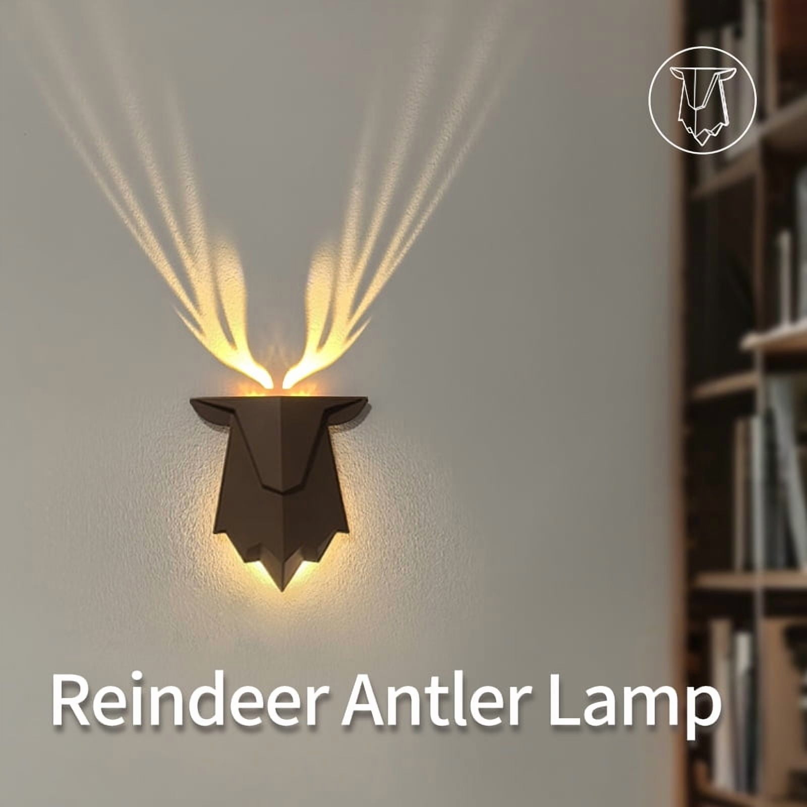 Antler Night Light with Remote Control, Adjustable Deer Wall Lamp ...