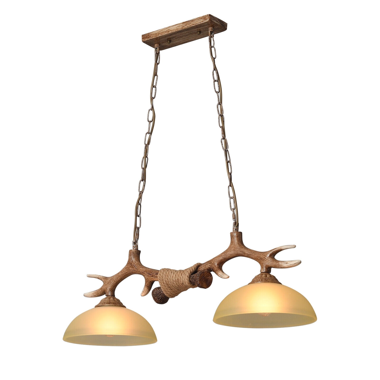 Antler Pendant Light, Vintage Retro Resin Height Adjustable Chandelier ...