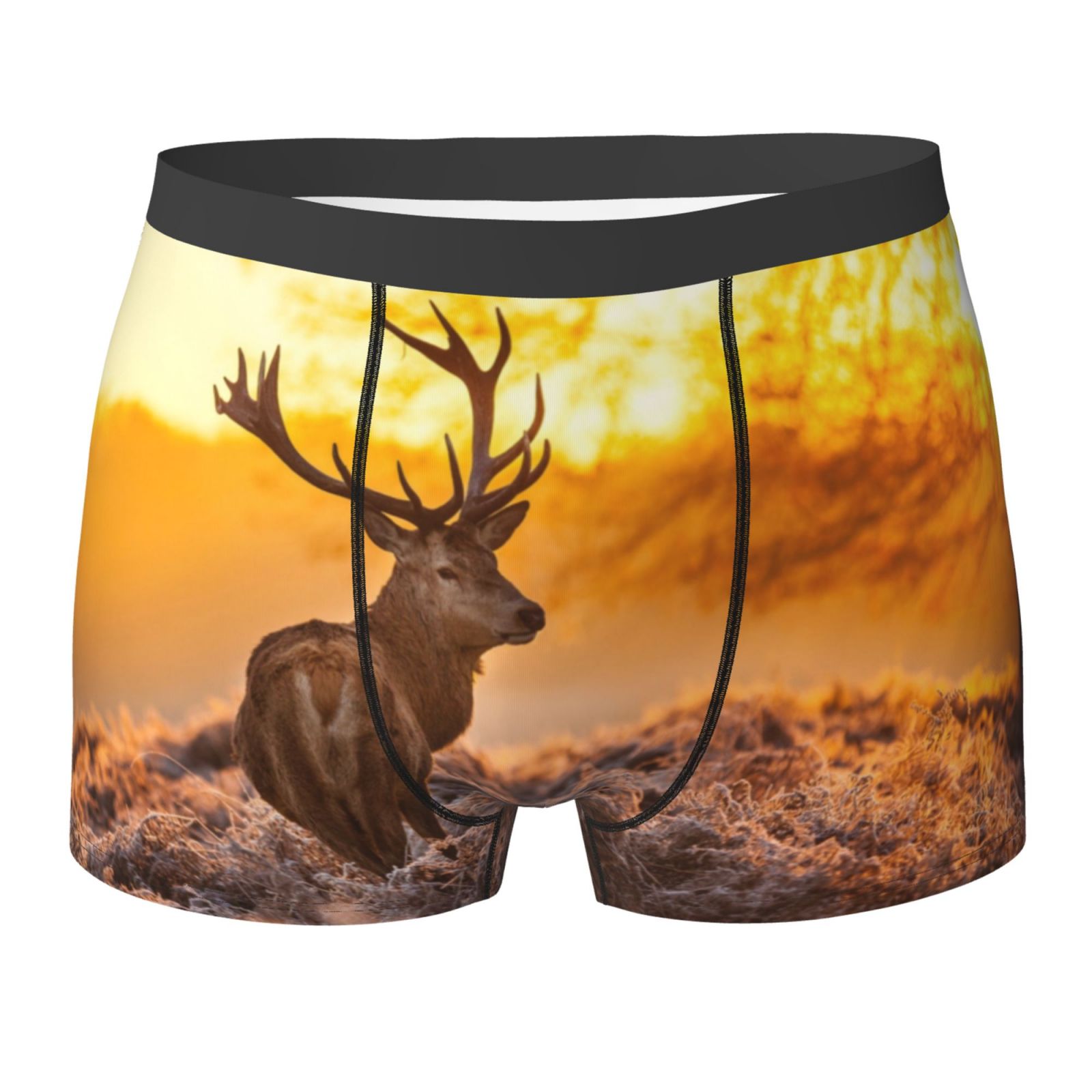 Antler Red Deer Print Underwear For Men,Soft Boxer Briefs - Comfortable ...