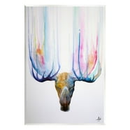 The Stupell Home Decor Rainbow Watercolor Dripping Moose Antlers Framed ...