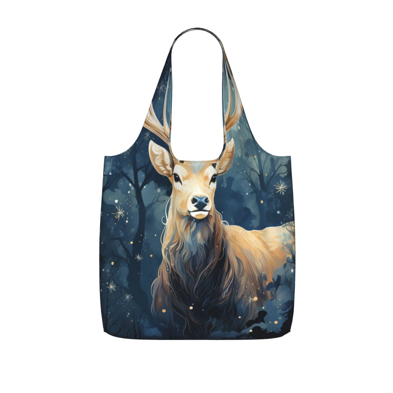 Antler Whitetail Deer Hunting Art Foldable Reusable Shopping Bag Large Capacity Tote Handbag ...