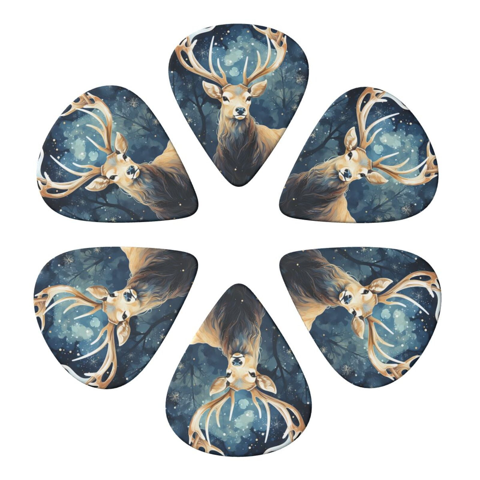 Antler Whitetail Deer Hunting Art Guitar Pick 6 Pack for Bass Acoustic ...