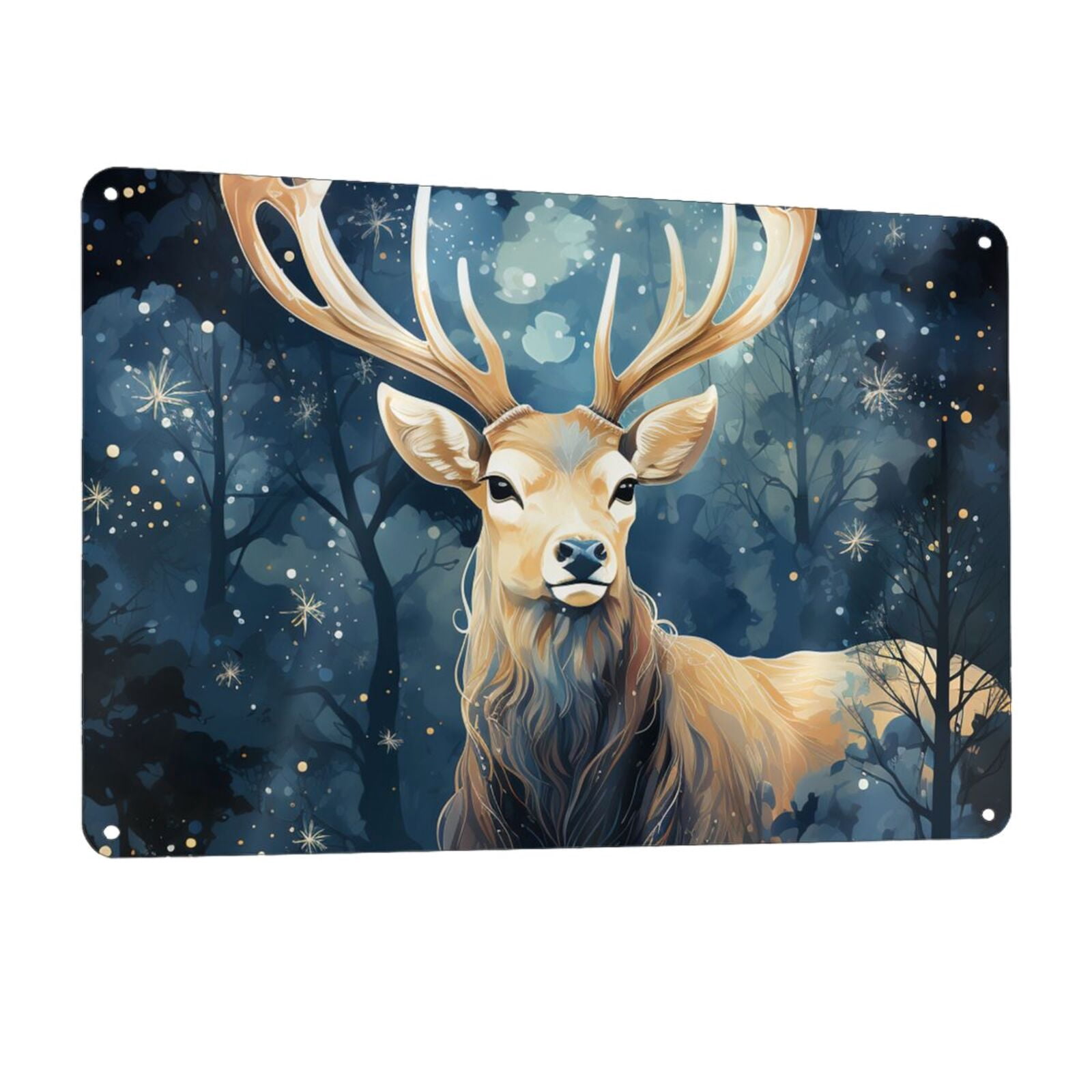 Antler Whitetail Deer Hunting Art Metal Tin Sign Wall Decor for Home ...