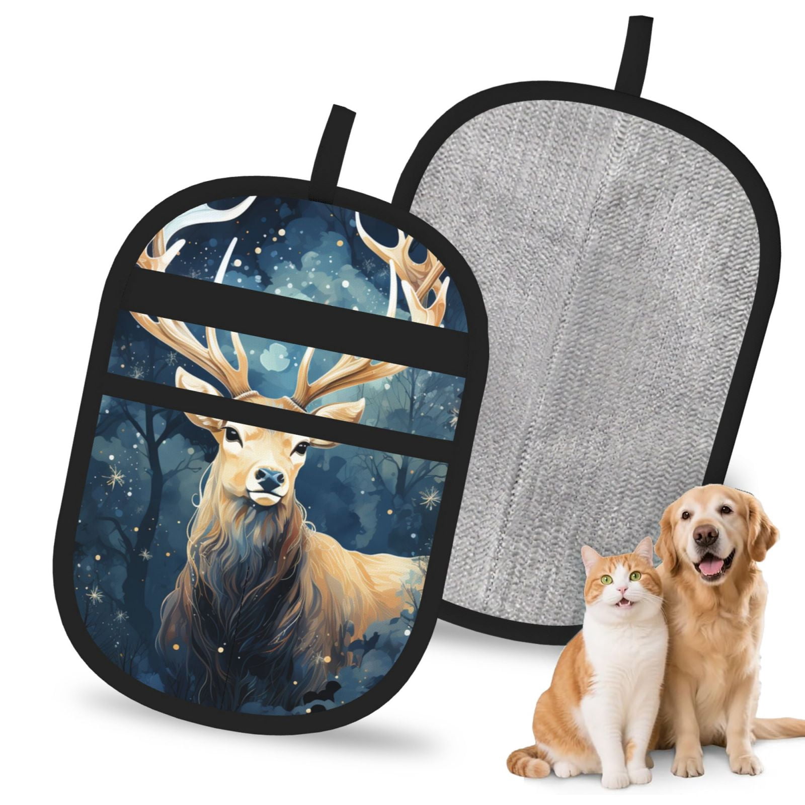 Antler Whitetail Deer Hunting Art Pet Hair Remover Glove, Reusable Dog ...