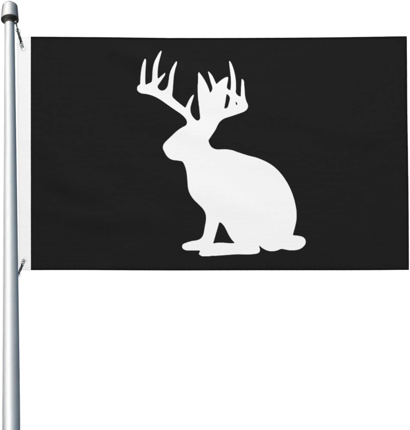Antlers Rabbits Flag 3x5 Ft Outdoor Decoration Banner Yard Flag With ...