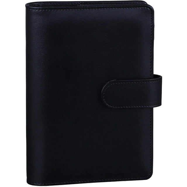 Antner A6 PU Leather Notebook Binder Refillable 6 Ring, Black - Walmart.com