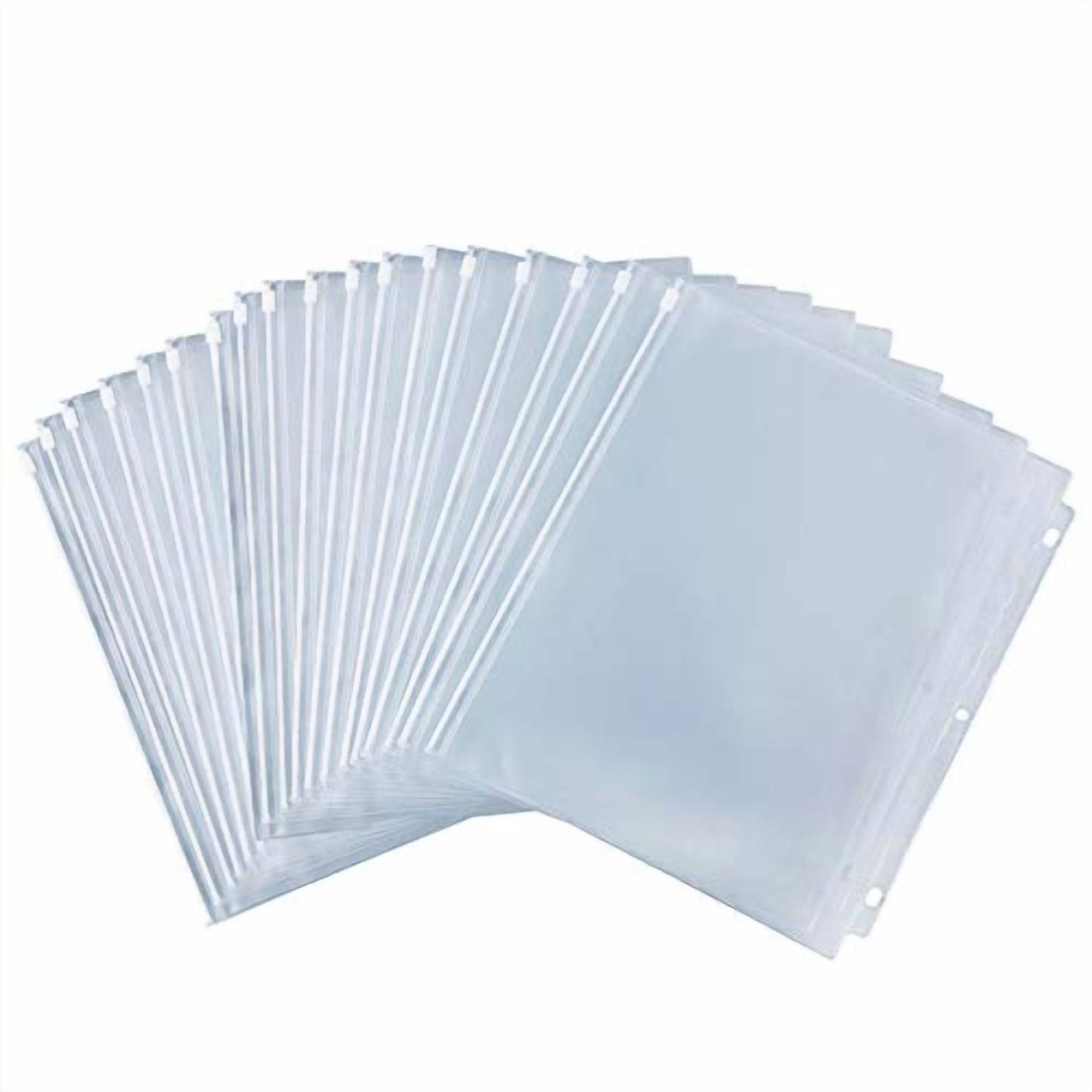 Antner Letter Size Zippered Binder Pockets, 9.7" x 11.5", Clear, 18 ...