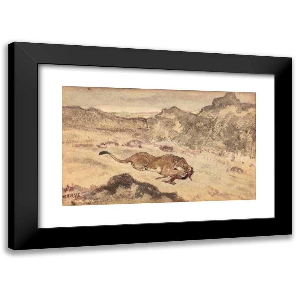 Antoine-Louis Barye 14x11 Black Modern Framed Museum Art Print Titled ...