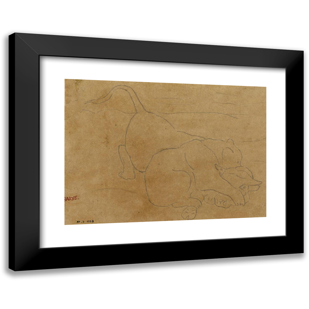 Antoine-Louis Barye 24x18 Black Modern Framed Museum Art Print Titled ...