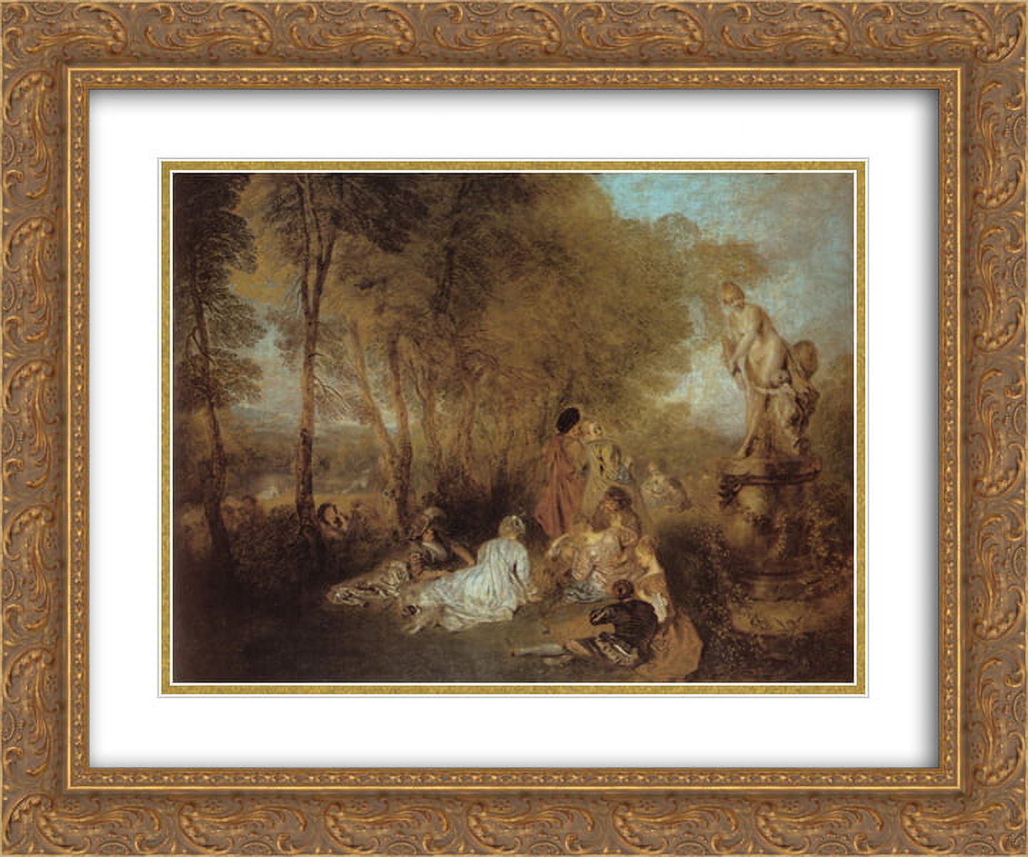 Antoine Watteau 2x Matted 24x20 Gold Ornate Framed Art Print 'The ...