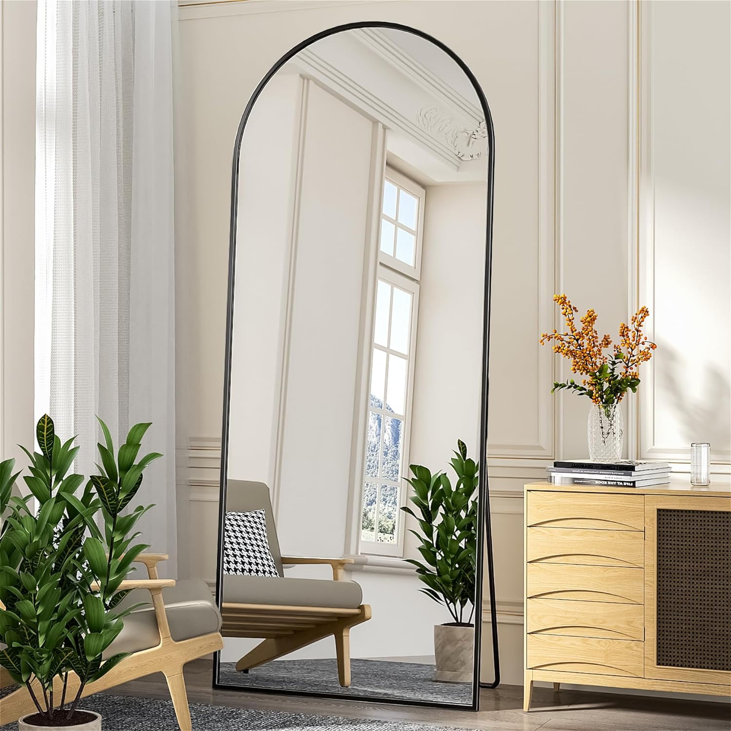 Antok 71"x 28" Arched Full Length Mirror Standing Floor Mirror Stand Up ...