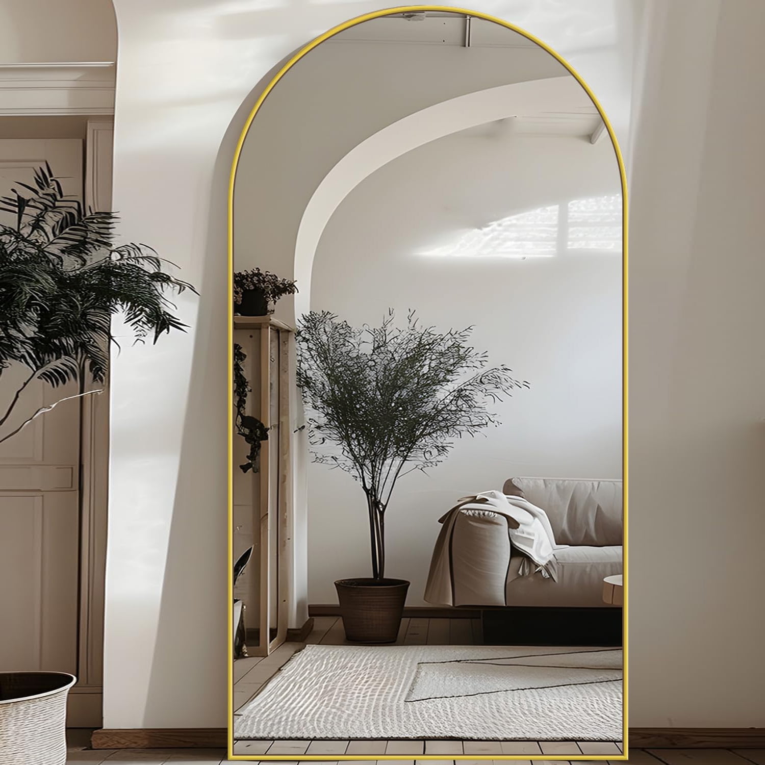 Antok 71"x 28" Arched Full Length Mirror Standing Floor Mirror Stand Up ...