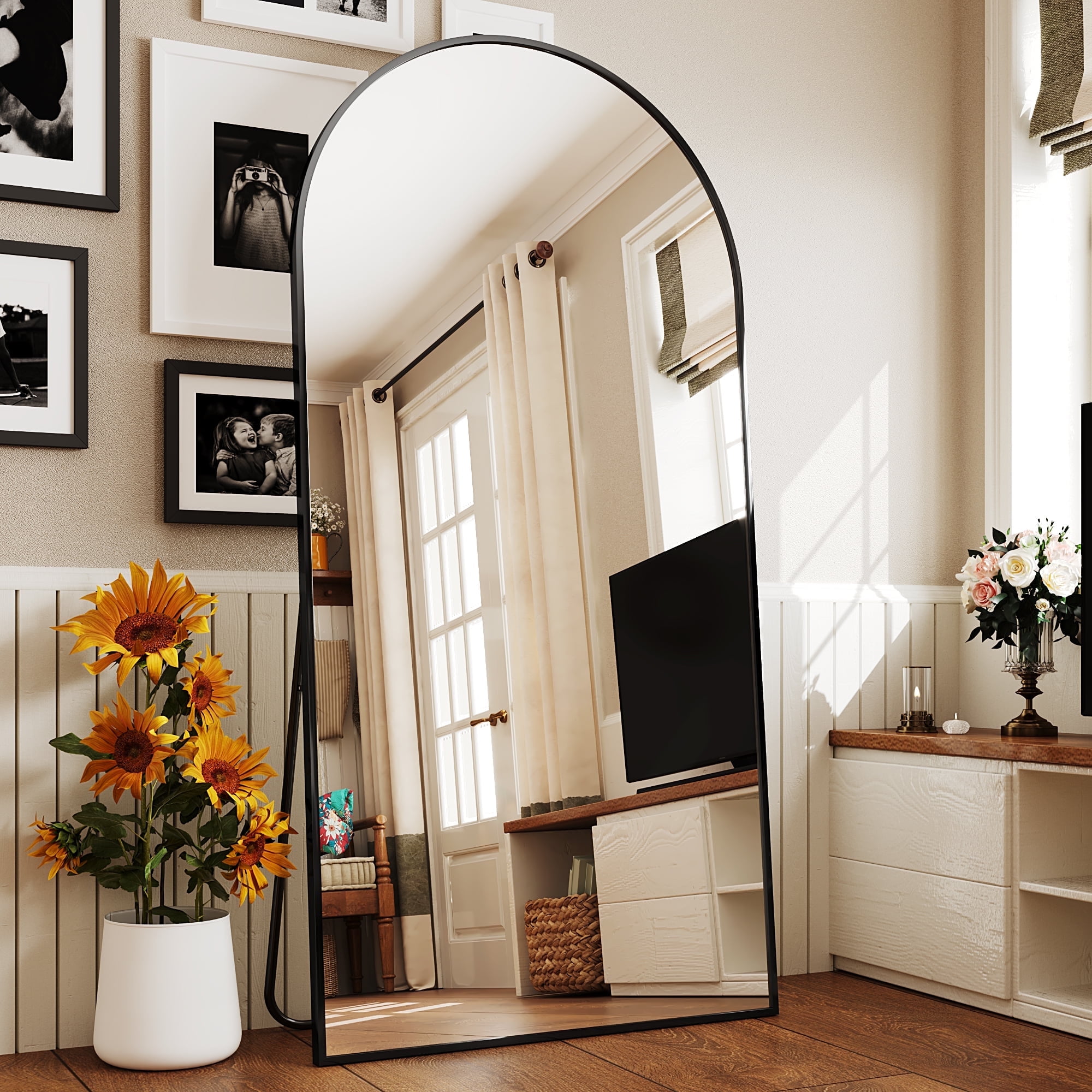 Antok 71"x 32" Arched Full Length Mirror Standing Floor Mirror Stand Up ...