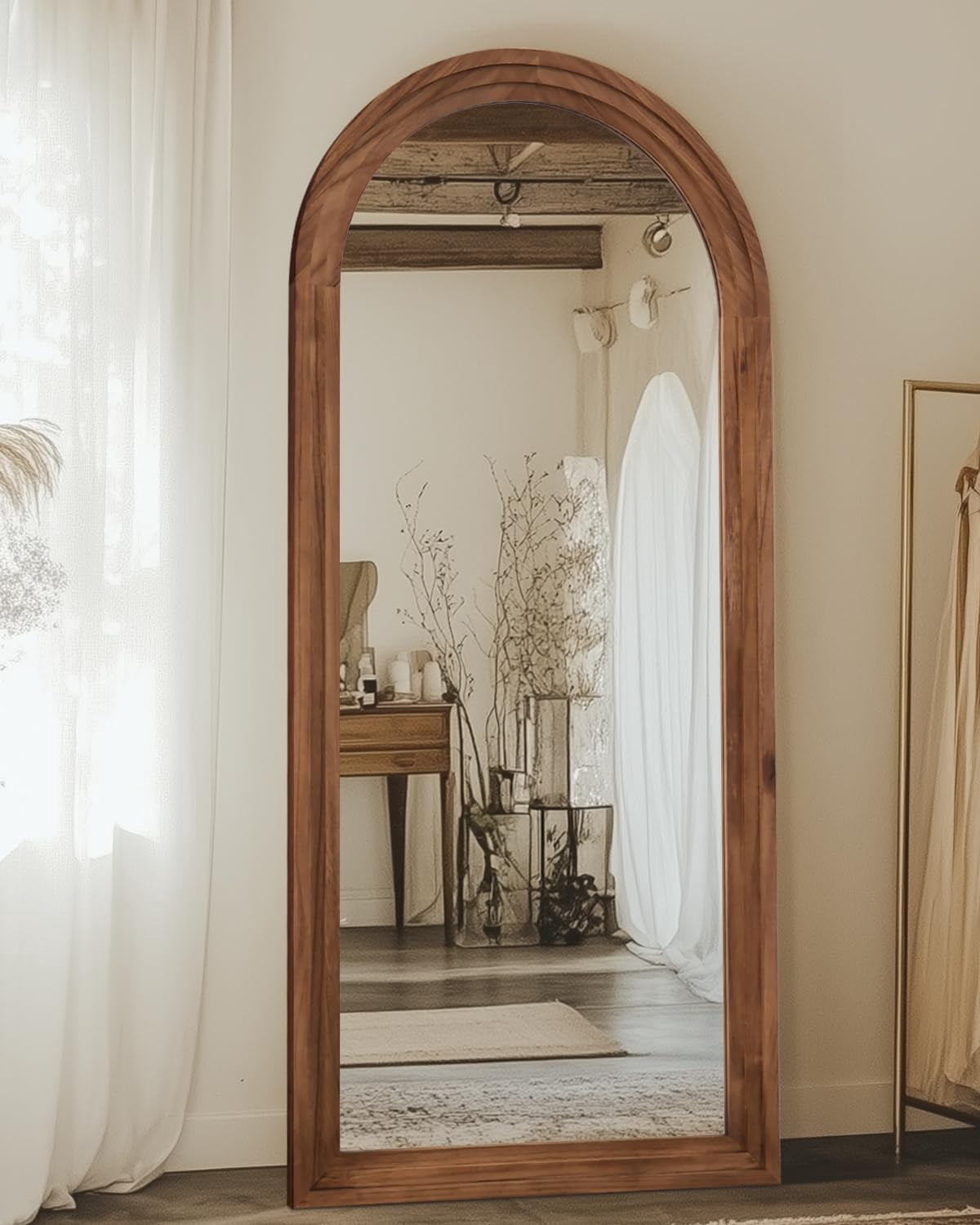 Antok 71"x32" Arched Full Length Mirror with Stand, Standing Floor ...