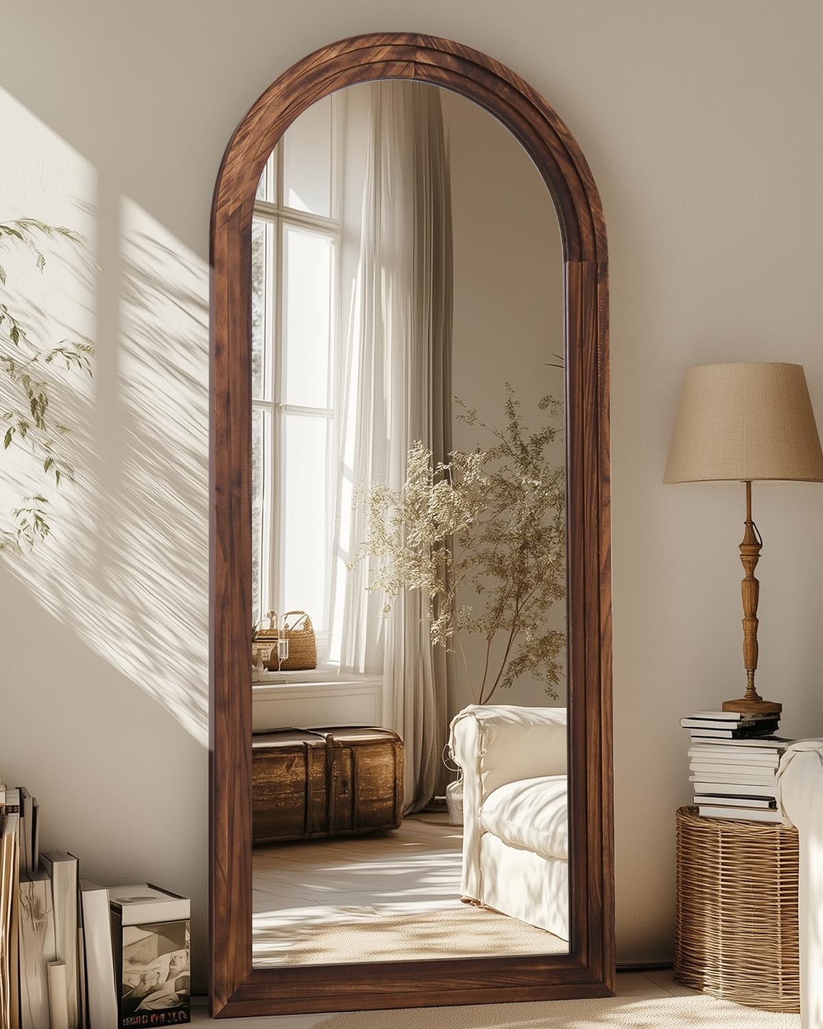 Antok 71"x32" Arched Full Length Mirror with Stand, Standing Floor ...