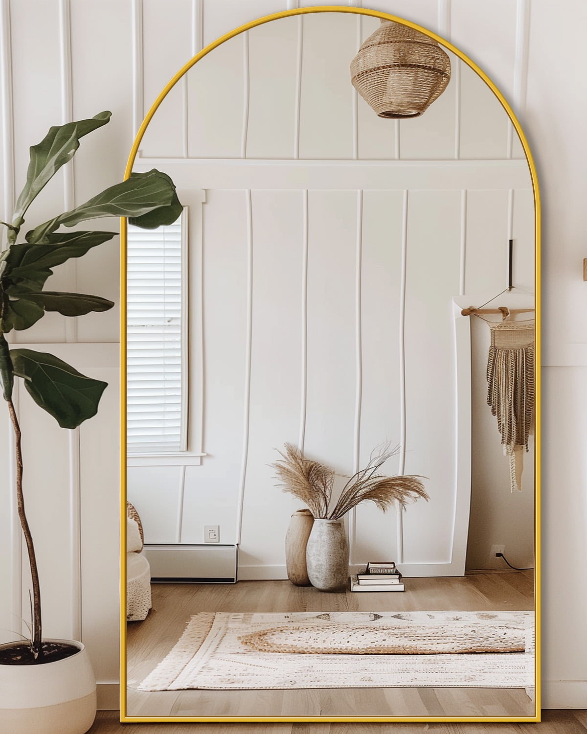 Antok 72"x 44" Arched Full Length Mirror Standing Floor Mirror Stand Up ...