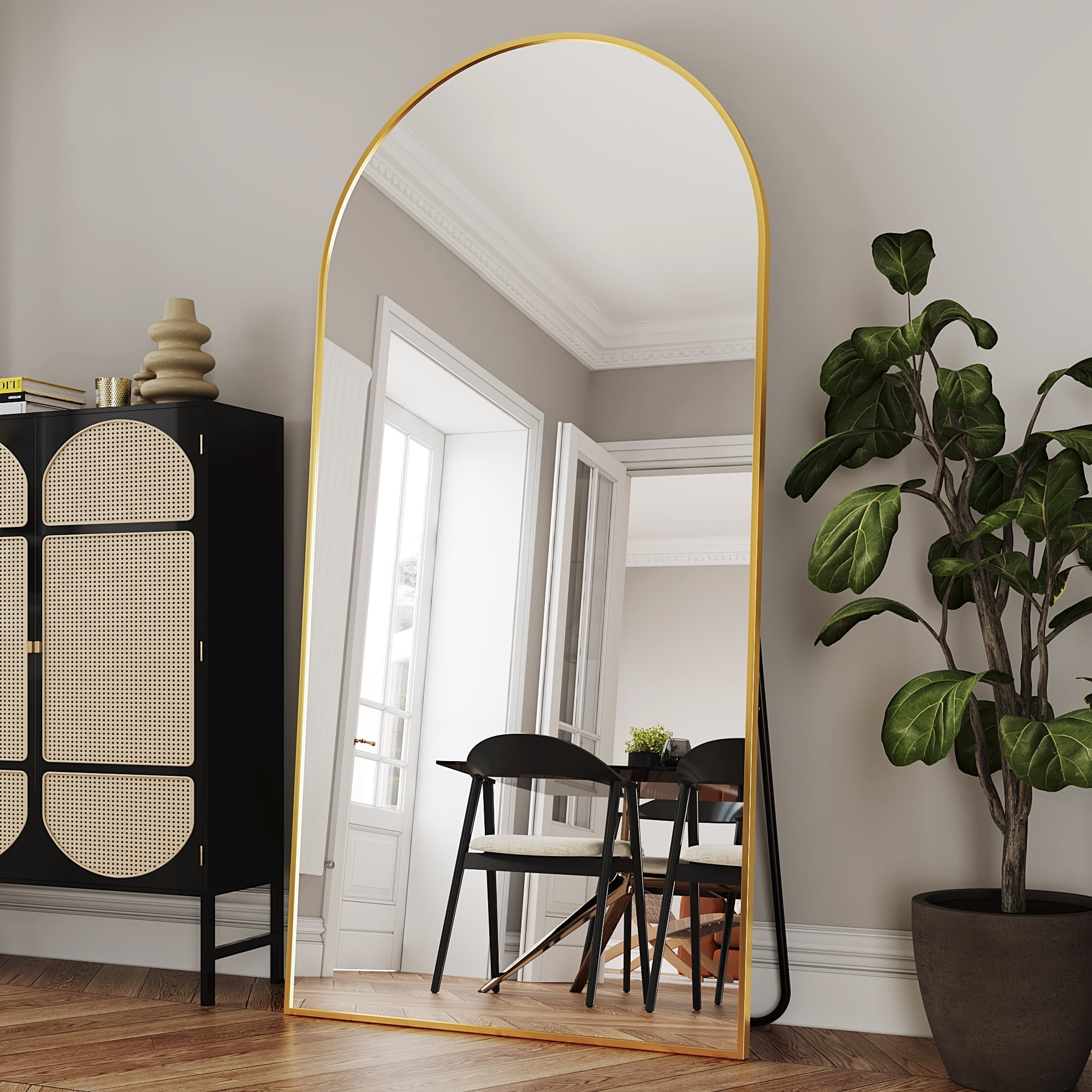 Antok 76"x 34" Arched Full Length Mirror Standing Floor Mirror Stand Up ...