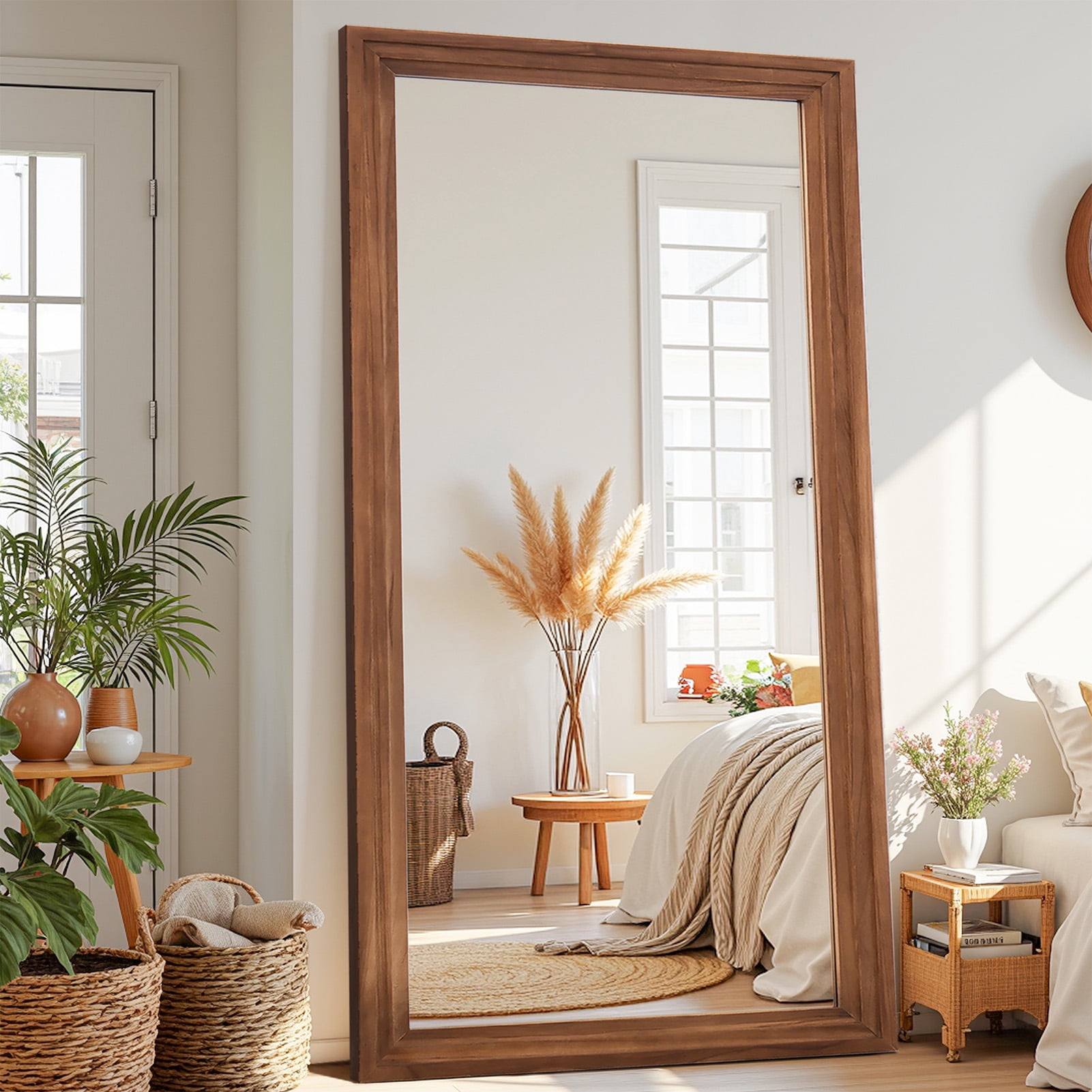Antok 76"x34" Rectangle Full Length Mirror with Stand, Standing Floor ...