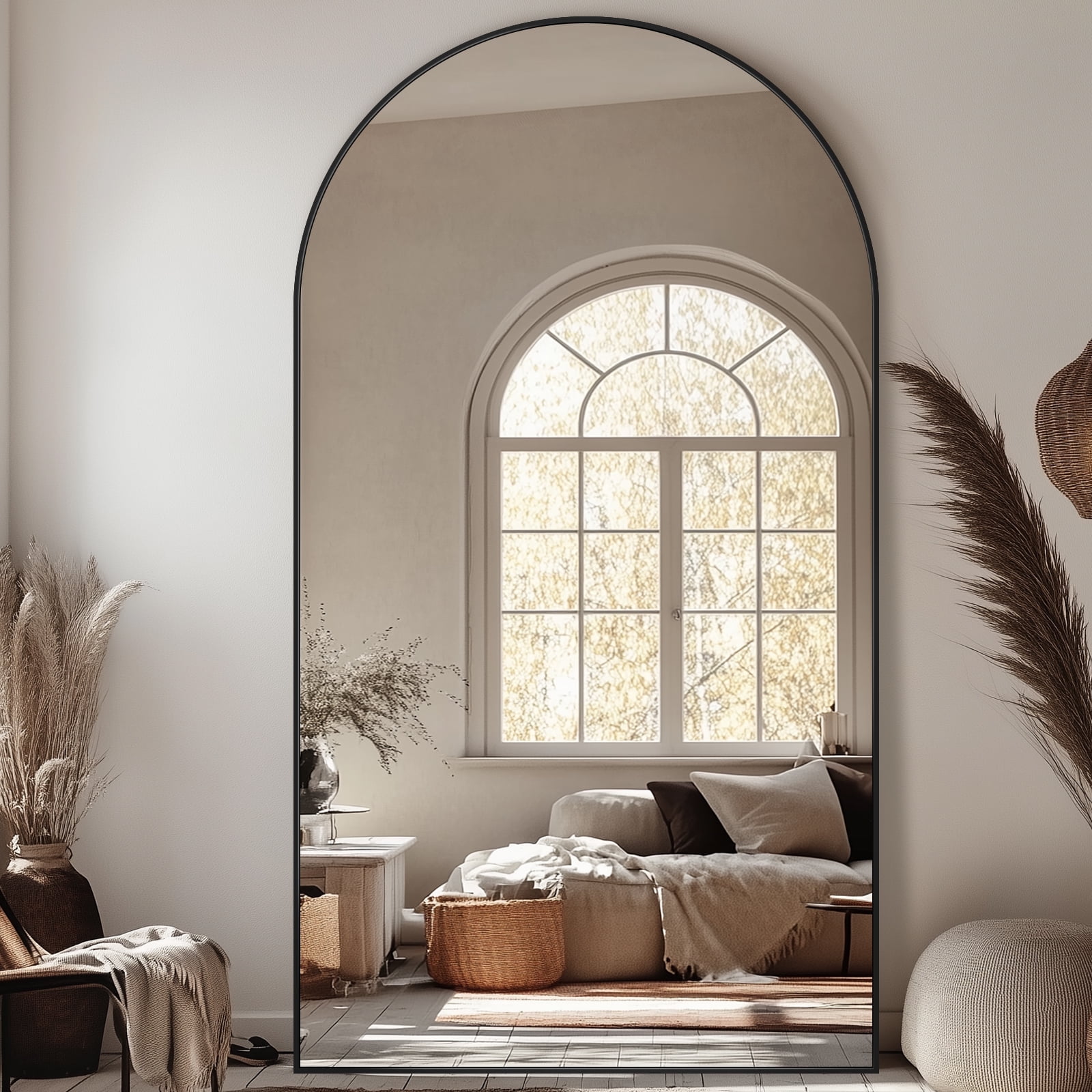 Antok 81"x 41" Arched Full Length Mirror Standing Floor Mirror Stand Up ...