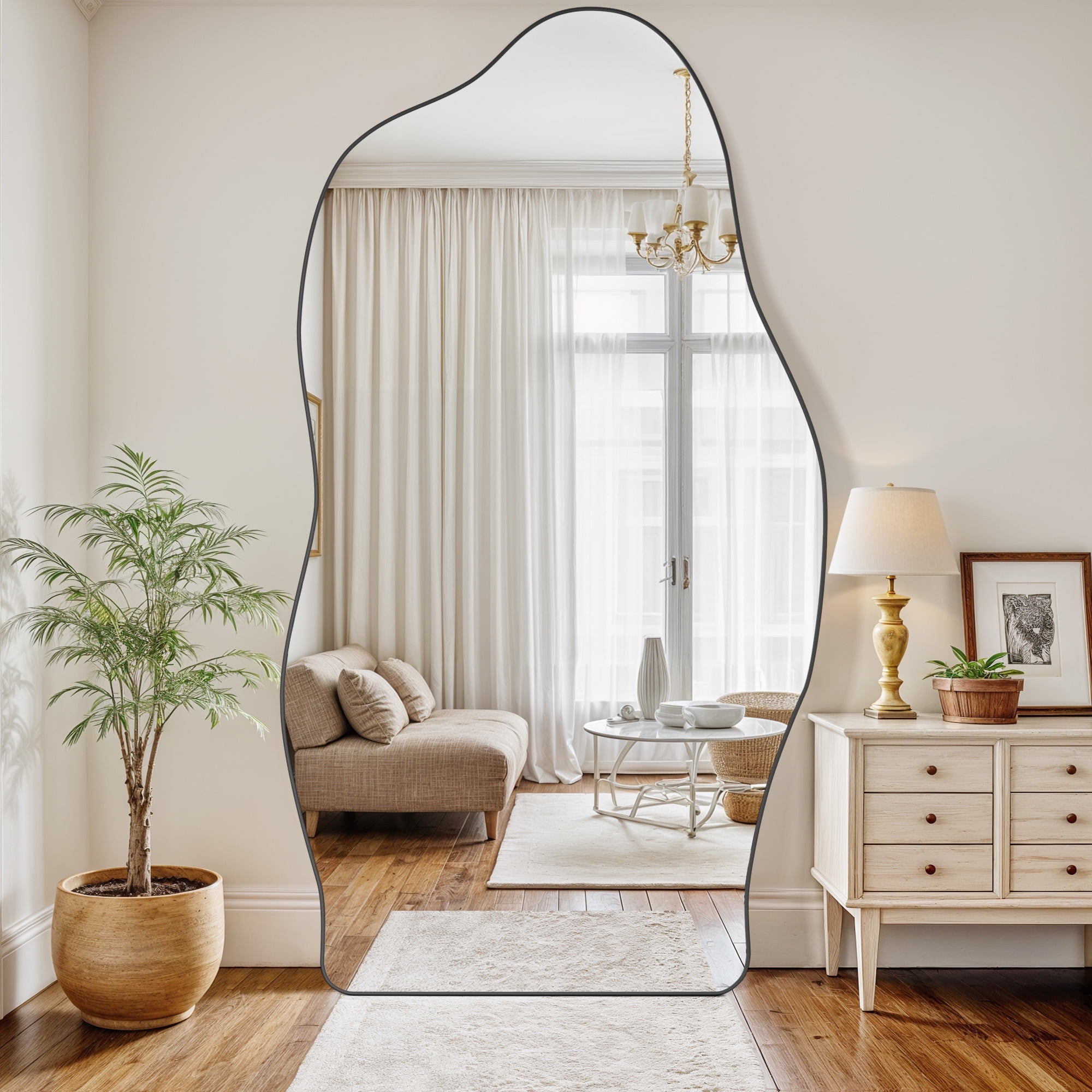 Antok 81"x41" Cloud Full-Length Mirror with Stand - Elegant Floor ...