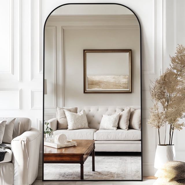 Antok 81"x41" Floor Mirror, Arched Full Body Standing Mirror for ...