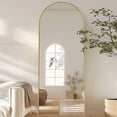 Antok, Full Length Floor Mirror, 58"x18.1", Arched Gold Stand - Walmart.com
