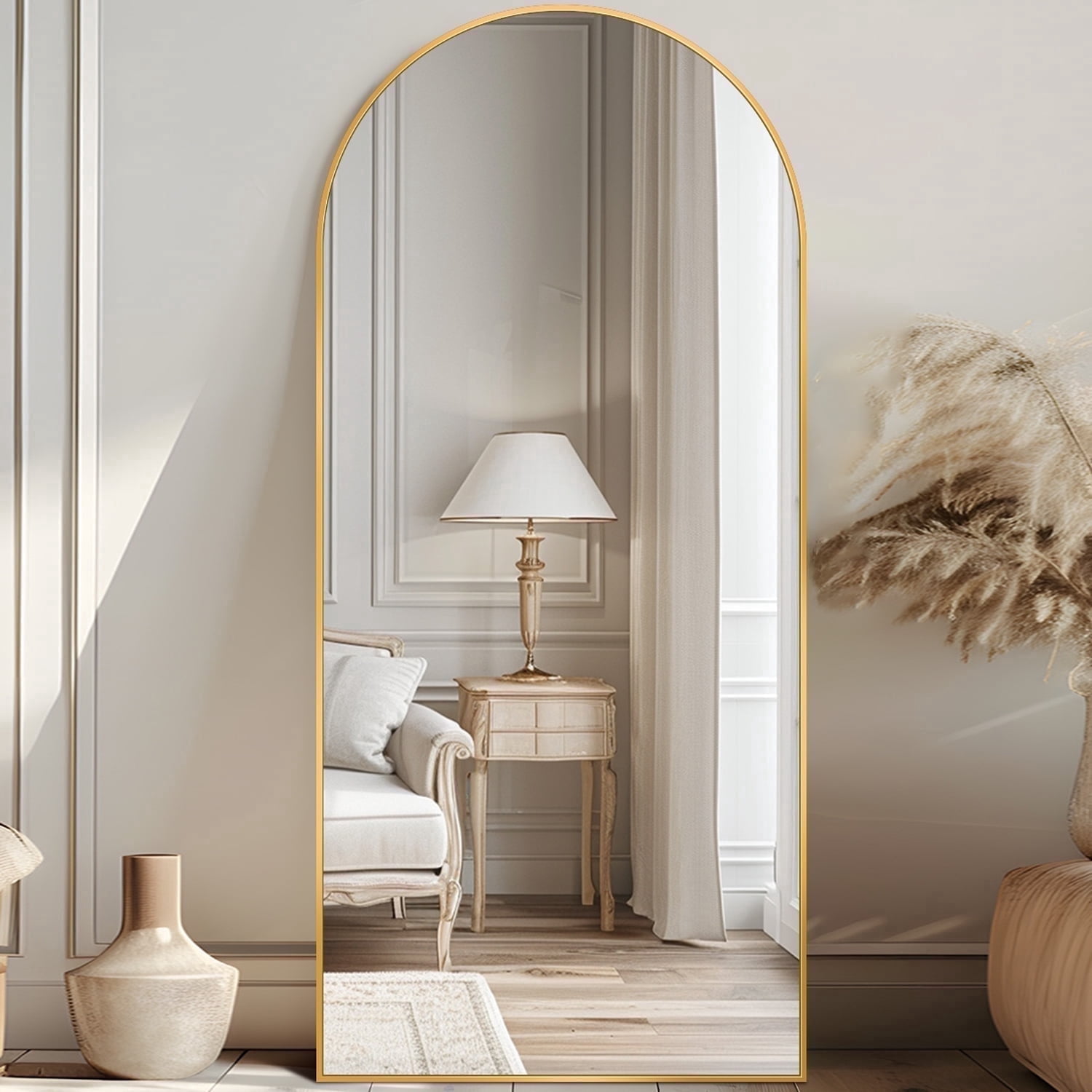 Antok Arched Full Length Floor Mirror 68"x26" Full Body Mirror with ...
