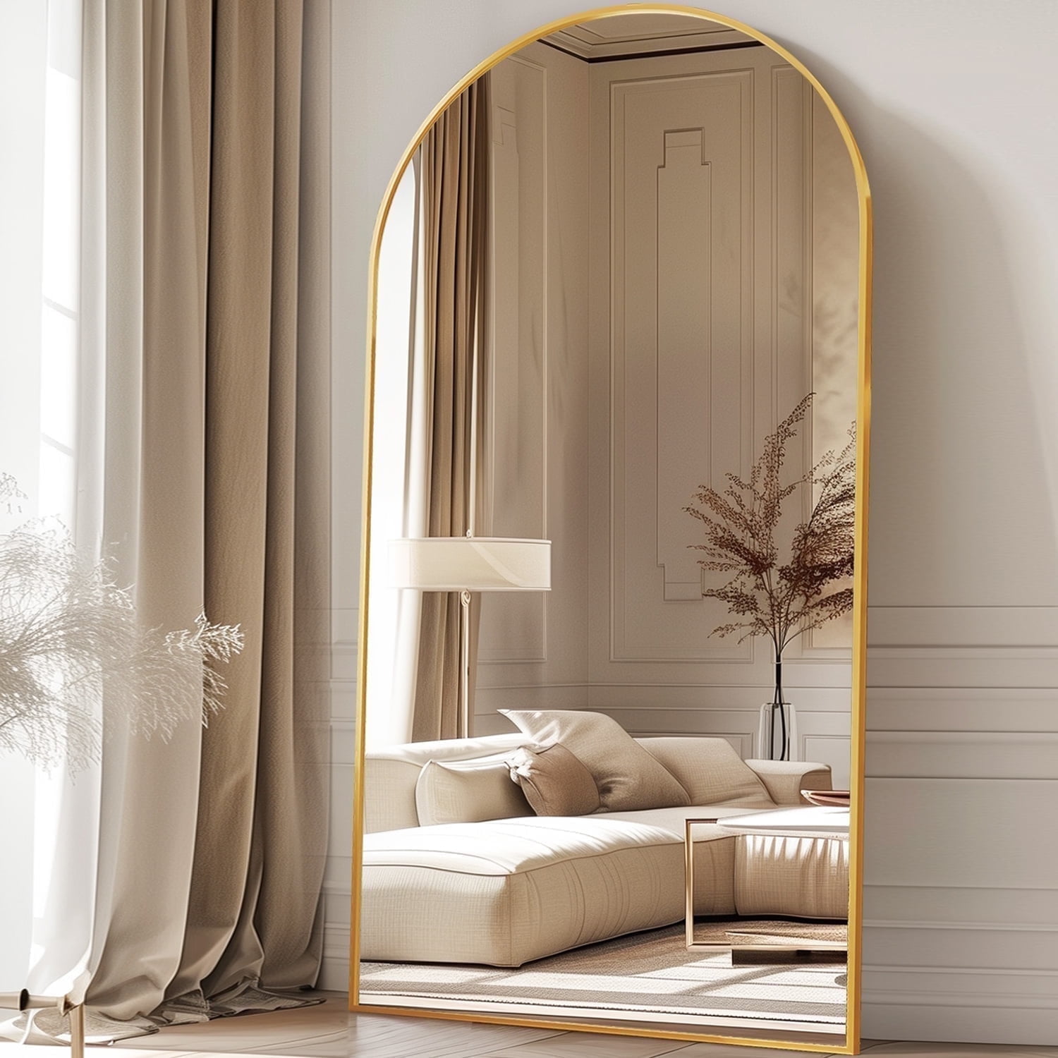 Antok Arched Full Length Floor Mirror 78"x38" Full Body Mirror with ...