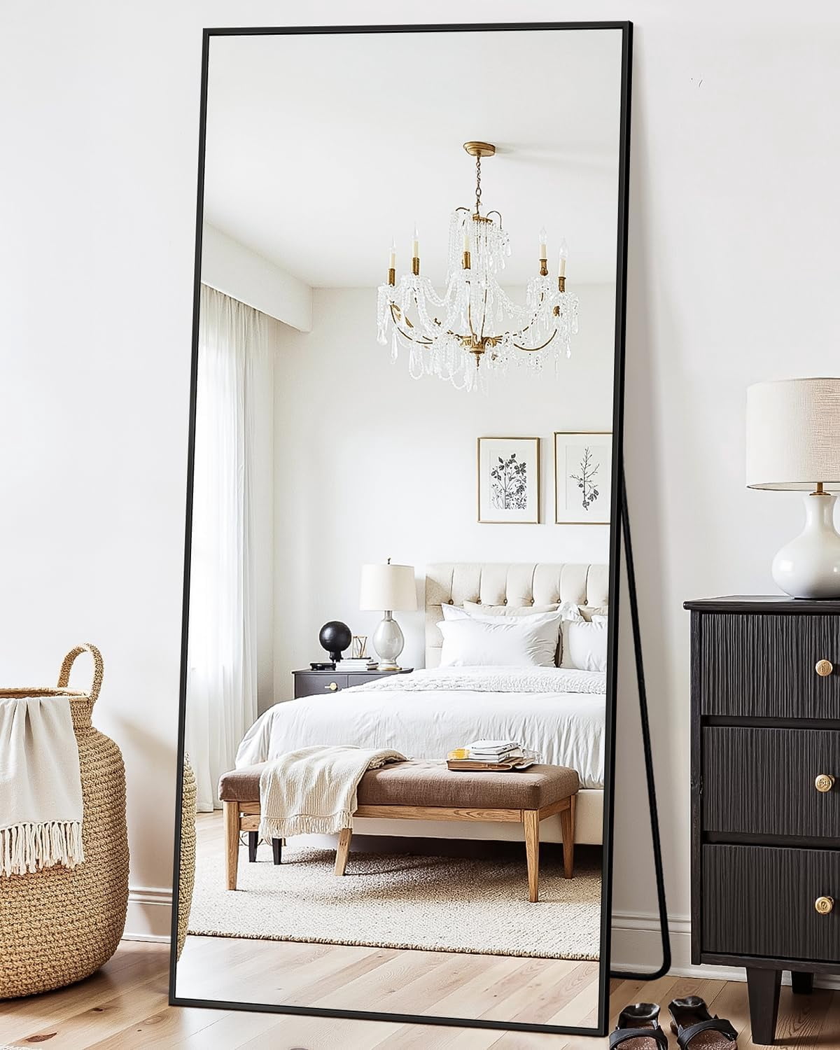 Antok Floor Mirror, 58"×18" Full Length Mirror with Stand Freestanding ...
