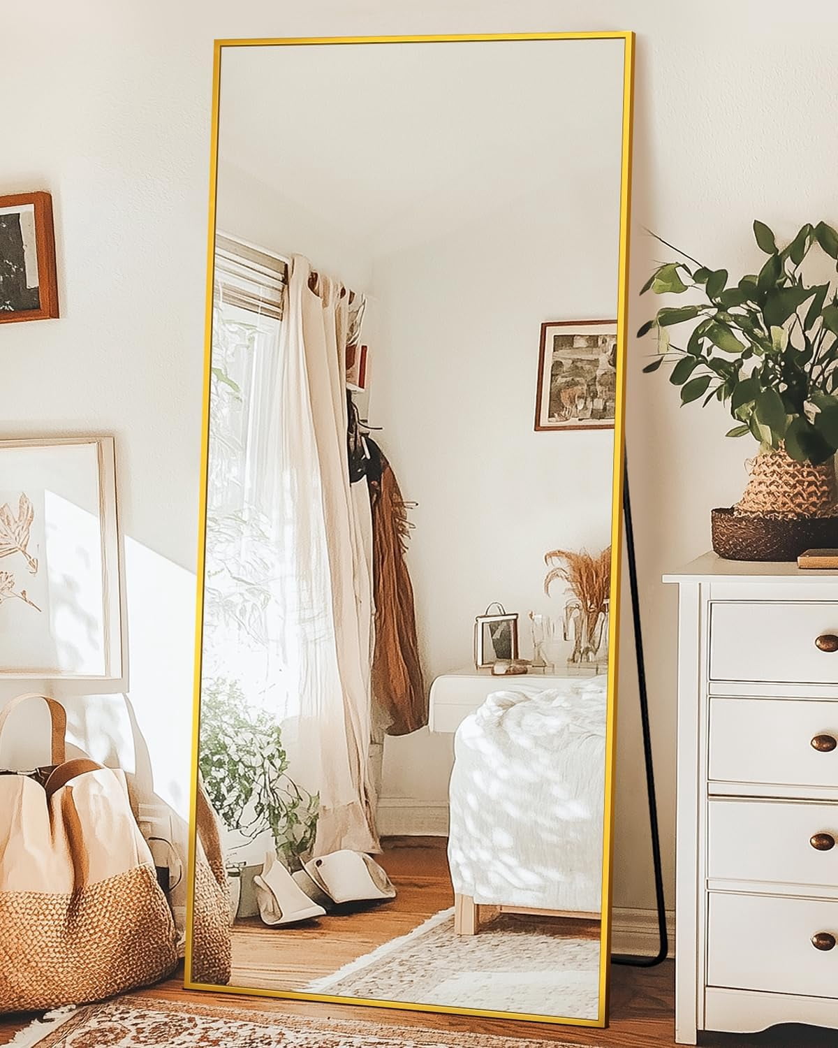 Antok Floor Mirror, 58"×18" Full Length Mirror with Stand Freestanding ...